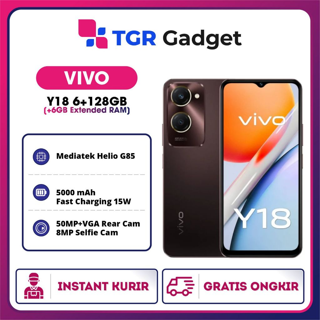 Jual Vivo Y18 6/128GB | 4/128GB | 4/64GB Original Garansi Resmi Vivo 1 Tahun | Shopee Indonesia
