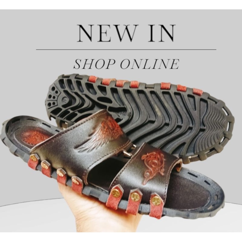 Jual Sandal Pria Kulit Sapi Asli | Sendal model unik | model langka ...