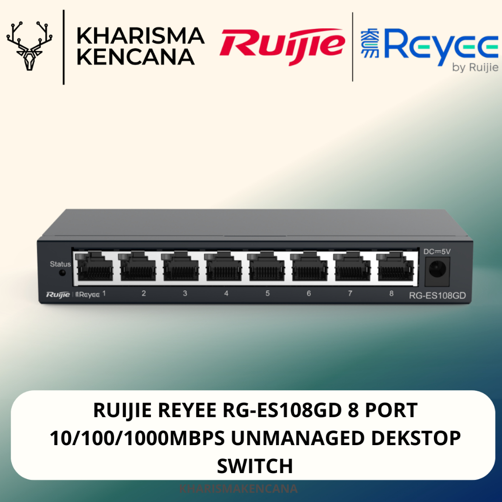 Jual RUIJIE REYEE RG-ES108GD 8 PORT 10/100/1000MBPS UNMANAGED METAL ...