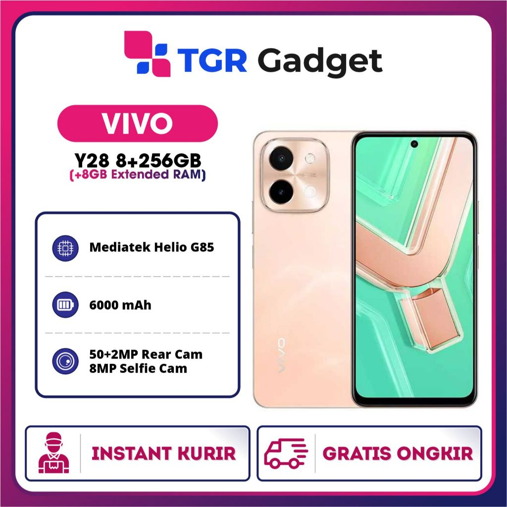 Jual Vivo Y28 8+256GB [+8GB Extended RAM] Original Garansi Resmi | Shopee Indonesia