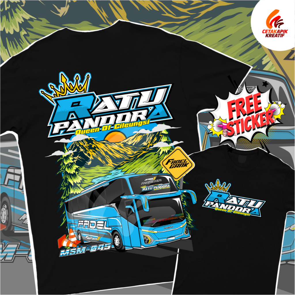 Jual (free sticker + ganci)KAOS BUS RATU PANDORA JET BUS 5 COTTON ... Jual (free sticker + ganci)KAOS BUS RATU PANDORA JET BUS 5 COTTON ...