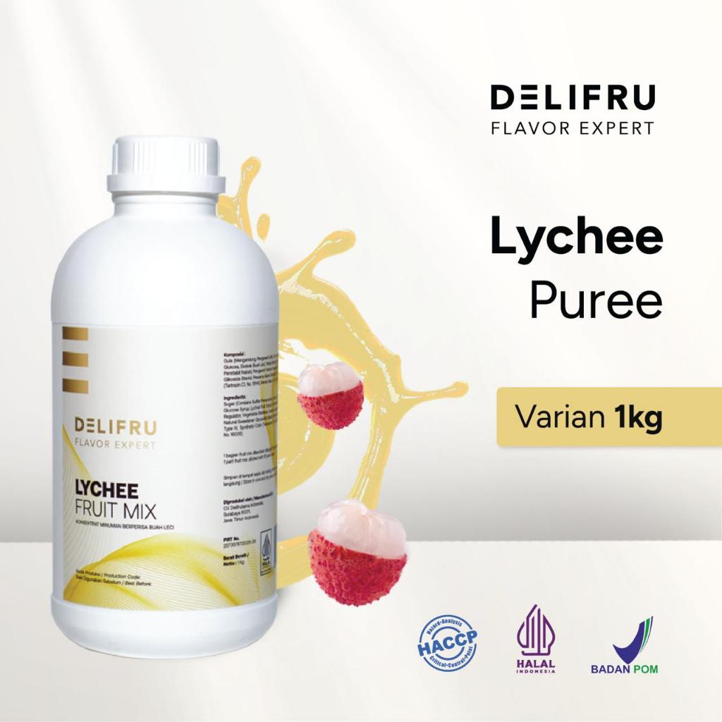 Jual Delifru Lychee Fruit Mix Puree - Puree Leci 1 Kg | Shopee Indonesia