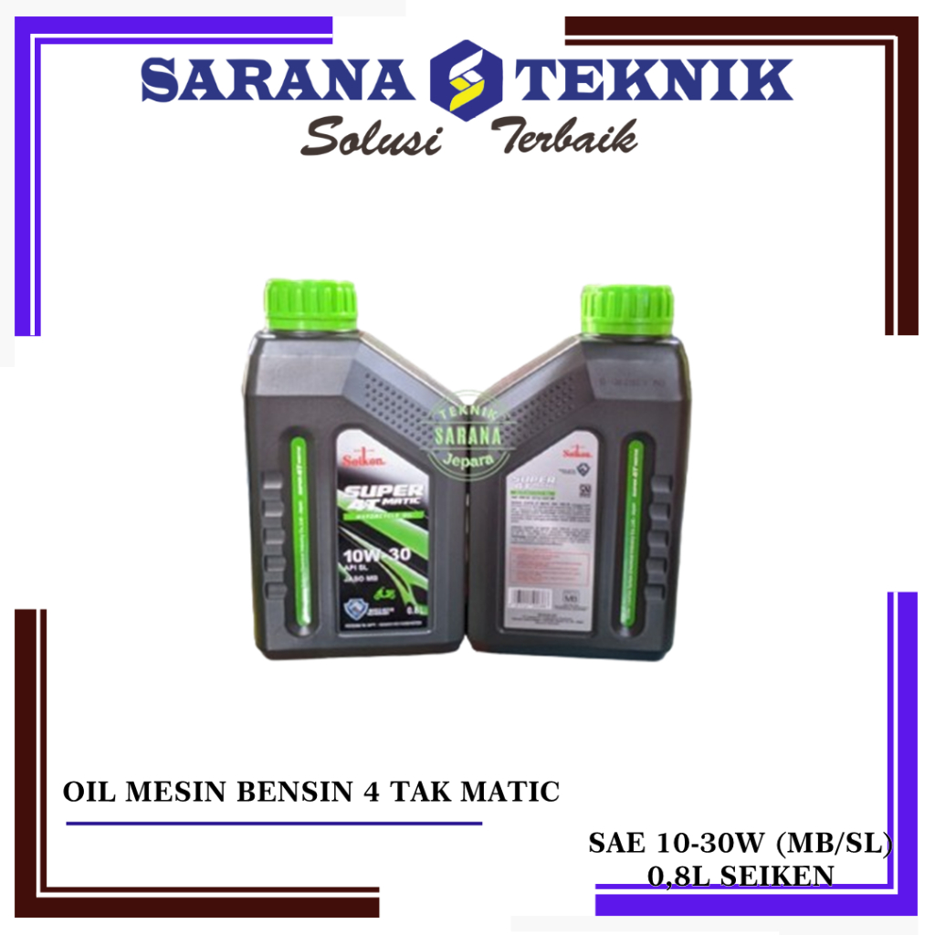 Jual OLI MOTOR MATIC 4 TAK 0,8 LITER / 800ML10W-30 SEIKEN | Shopee ...