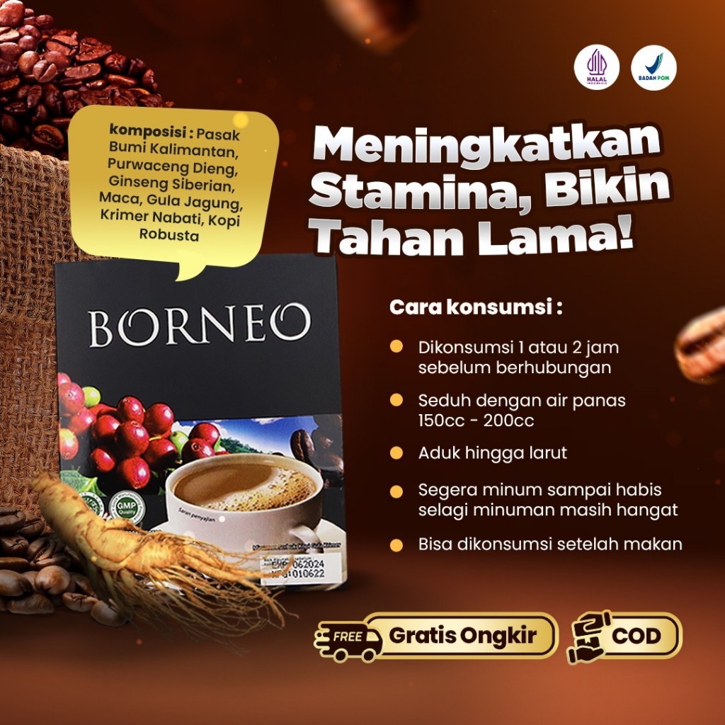 Jual Kopi Borneo Kopi Penambah Stamina Pria Isi 5 sachet | Shopee Indonesia
