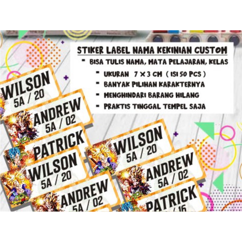 Jual Stiker Label Nama Baru Termurah Kekinian Modern Custom Isi 50 pcs ...