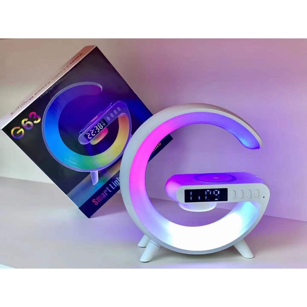 Jual (G63) Speaker Bluetooth LED Ambient Light Wireless Charger Lampu ...