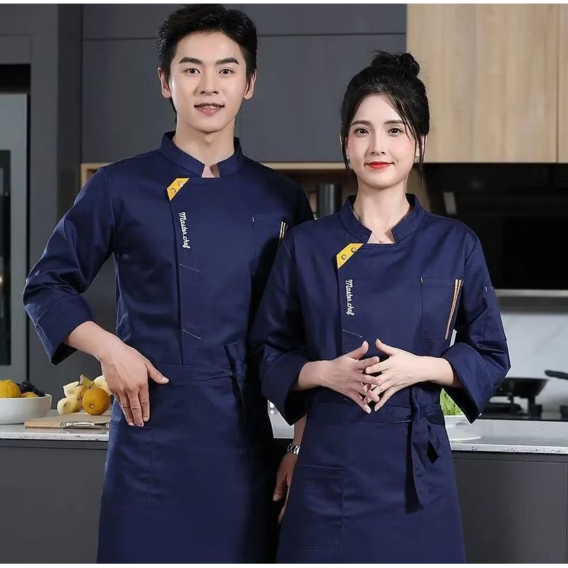 Jual jacket chef baju chef koki tanpa bordir master chef seragam chef ...