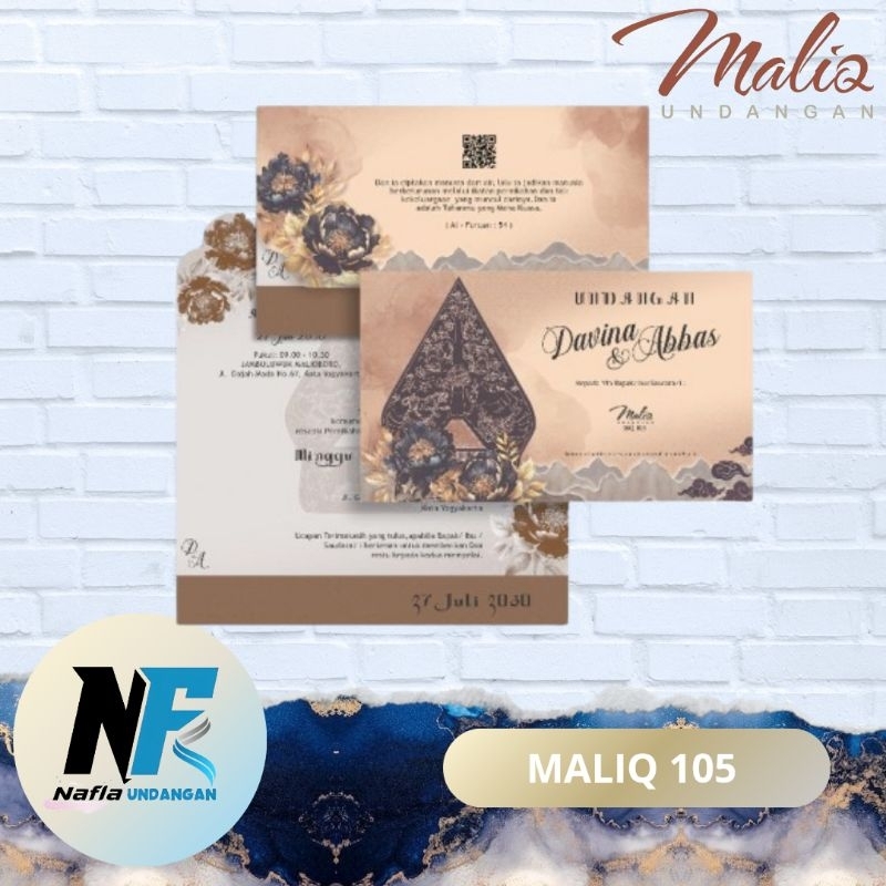 Jual Blangko Undangan atau Kertas Undangan Pernikahan MALIQ 105 Harga ...