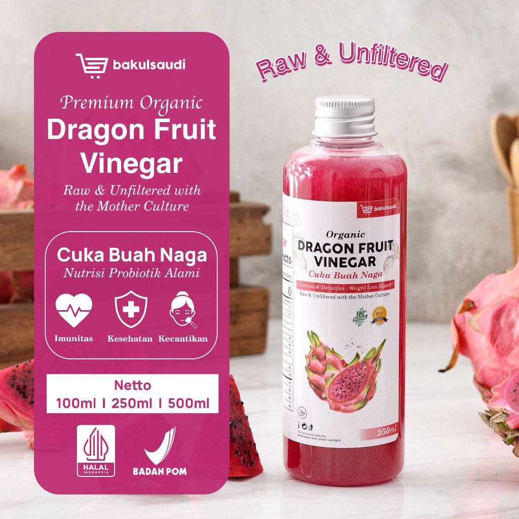 Jual Cuka Buah Naga Organik Probiotik Murni 100% Tanpa Campuran Organic ...