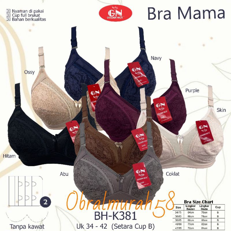 Jual BH GOLDEN NICK BRUKAT 381 FULL CUP TANPA BUSA TANPA KAWAT | Shopee ...