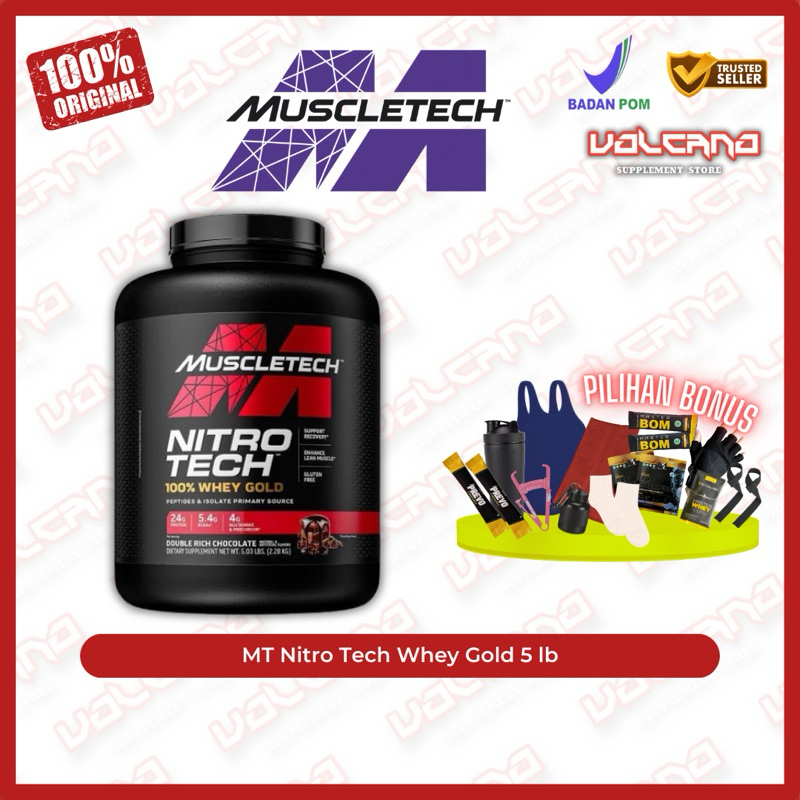 Jual MT Nitro Tech Whey Gold 5 lb MuscleTech NitroTech muscle isolate ...