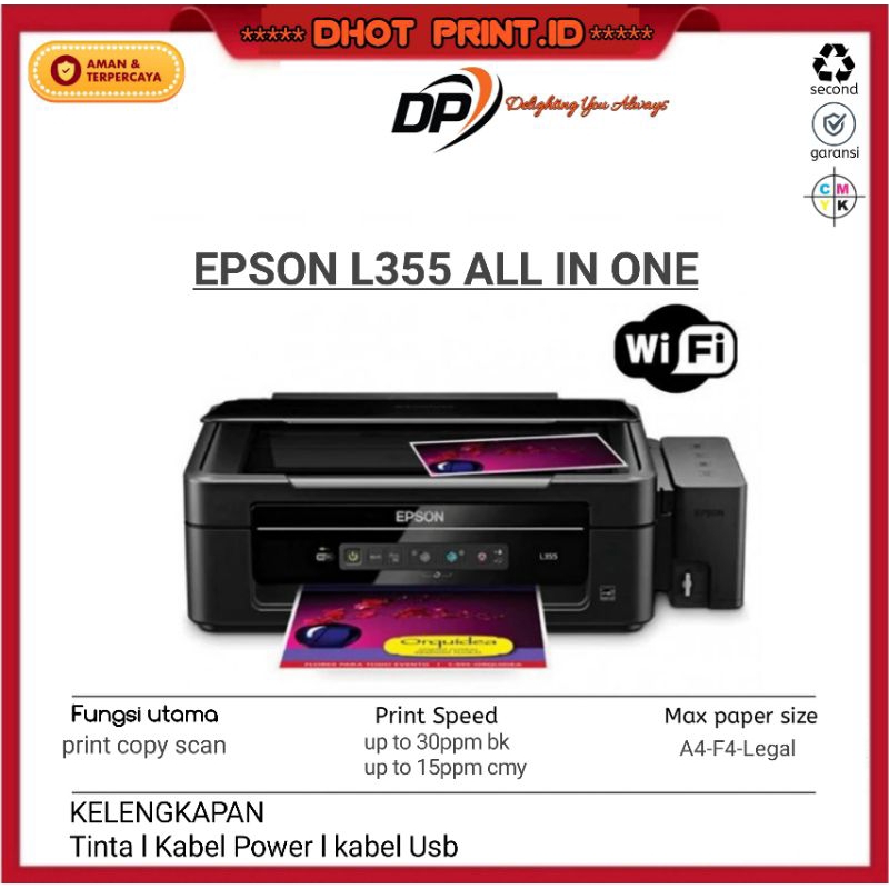Jual printer epson l355 print scan copy wifi | Shopee Indonesia