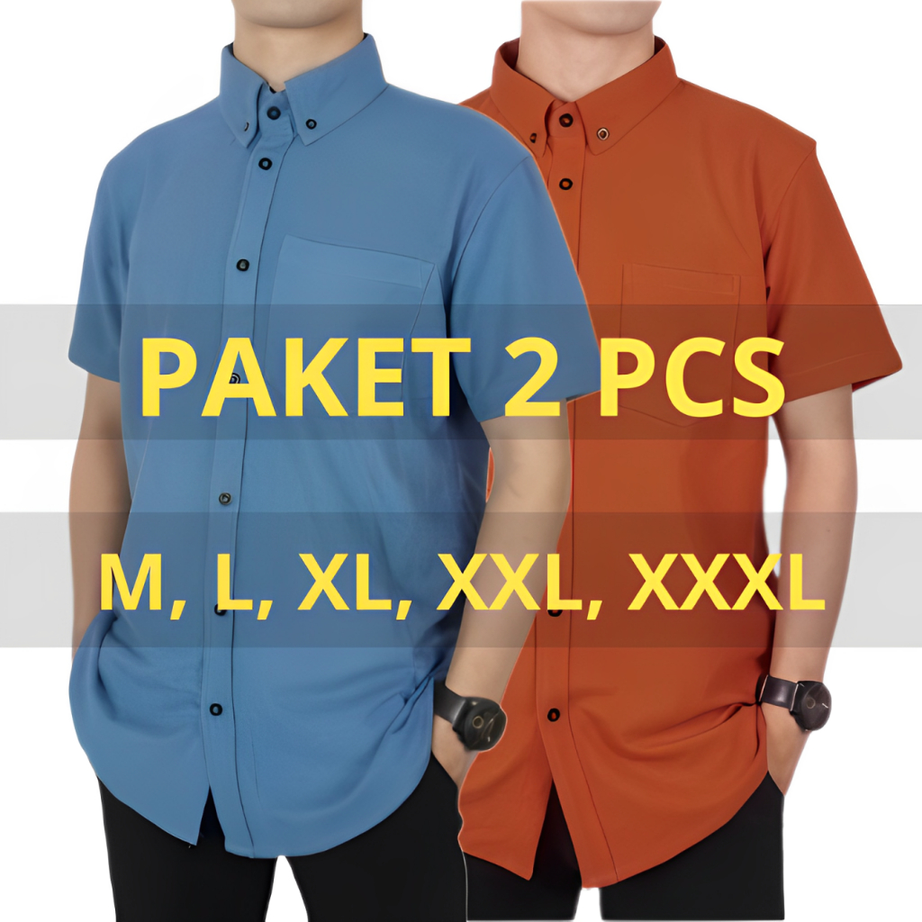 Jual KEMEJA POLOS PRIA LENGAN pendek WARNA LENGKAP UKURAN SAMPAI JUMBO | Shopee Indonesia