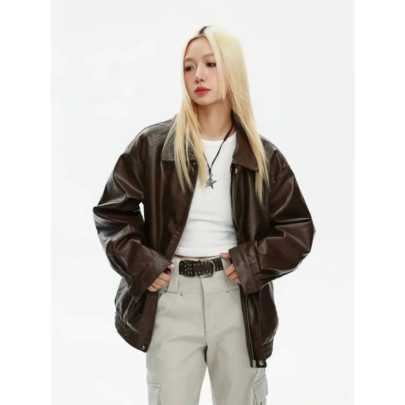 Jual YorJ.id • Jacket Leather Woman Terbaru Jaket Kulit Wanita | Shopee ...