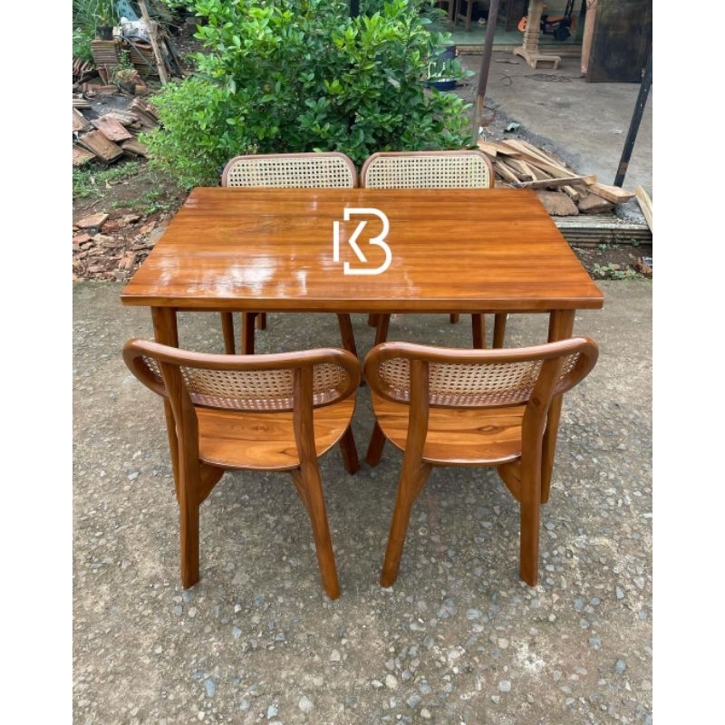 Jual meja makan kursi makan Dining set minimalis kursi kacang+meja set meja makan kursi makan ...