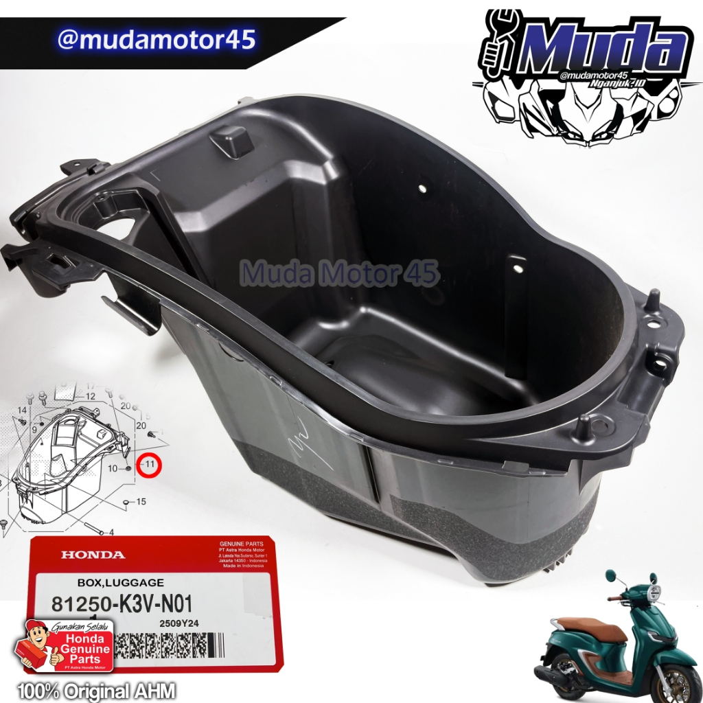Jual BAGASI BOX LUGGAGE STYLO 160 CBS ABS 81250-K3V-N00 BAWAH JOK SADEL ...