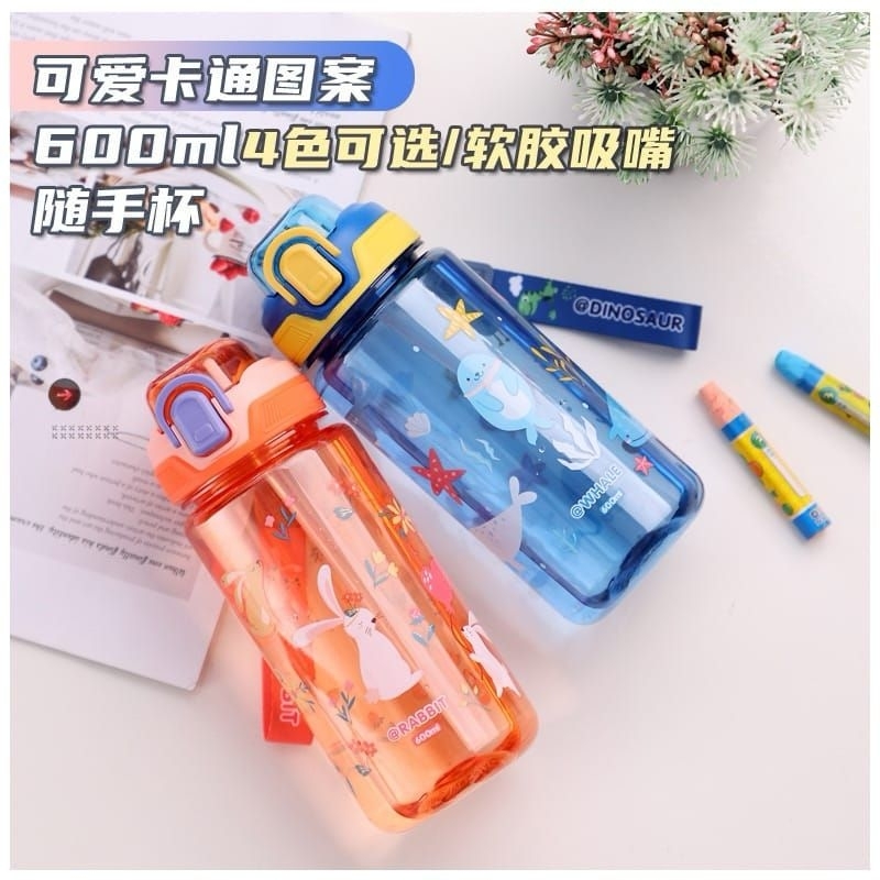 Jual LS Botol Minum Kartun Anak Karakter 600ml Sedotan Anak Sekolah TK SD | Shopee Indonesia