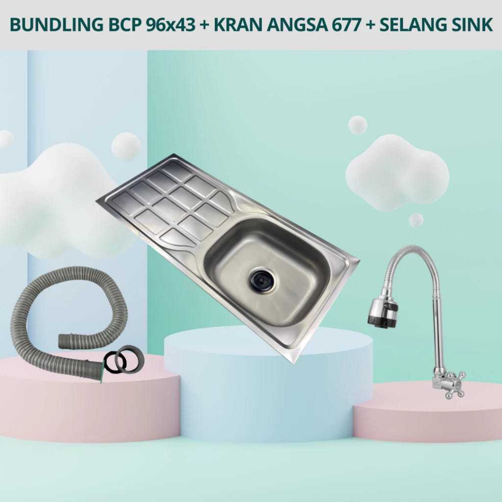 Jual PAKET LENGKAP BCP 96X45 CM Bak Cuci Piring Set Lengkap | Shopee Indonesia