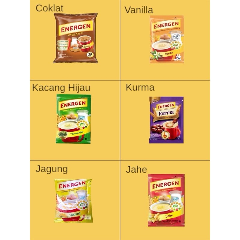 Jual ENERGEN MINUMAN SEREAL SUSU 35gr | Shopee Indonesia