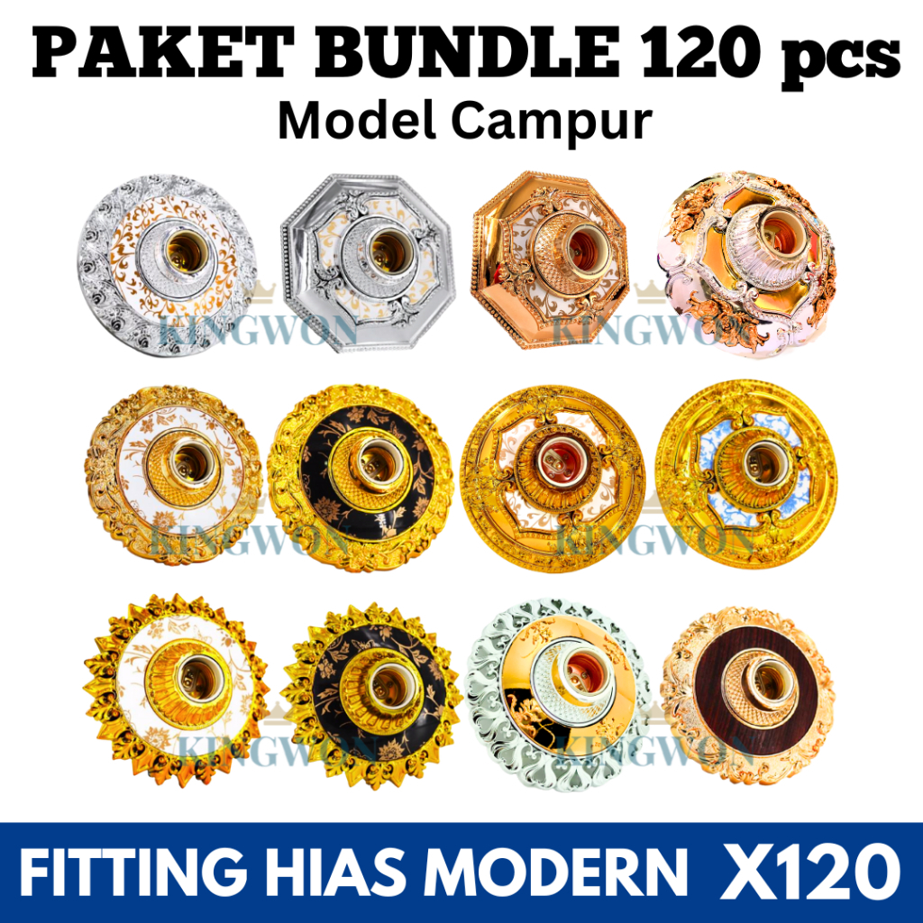Jual [ PAKET USAHA 120 PCS ] FITTING LAMPU PLAFON HIAS MODERN KINGWON ...