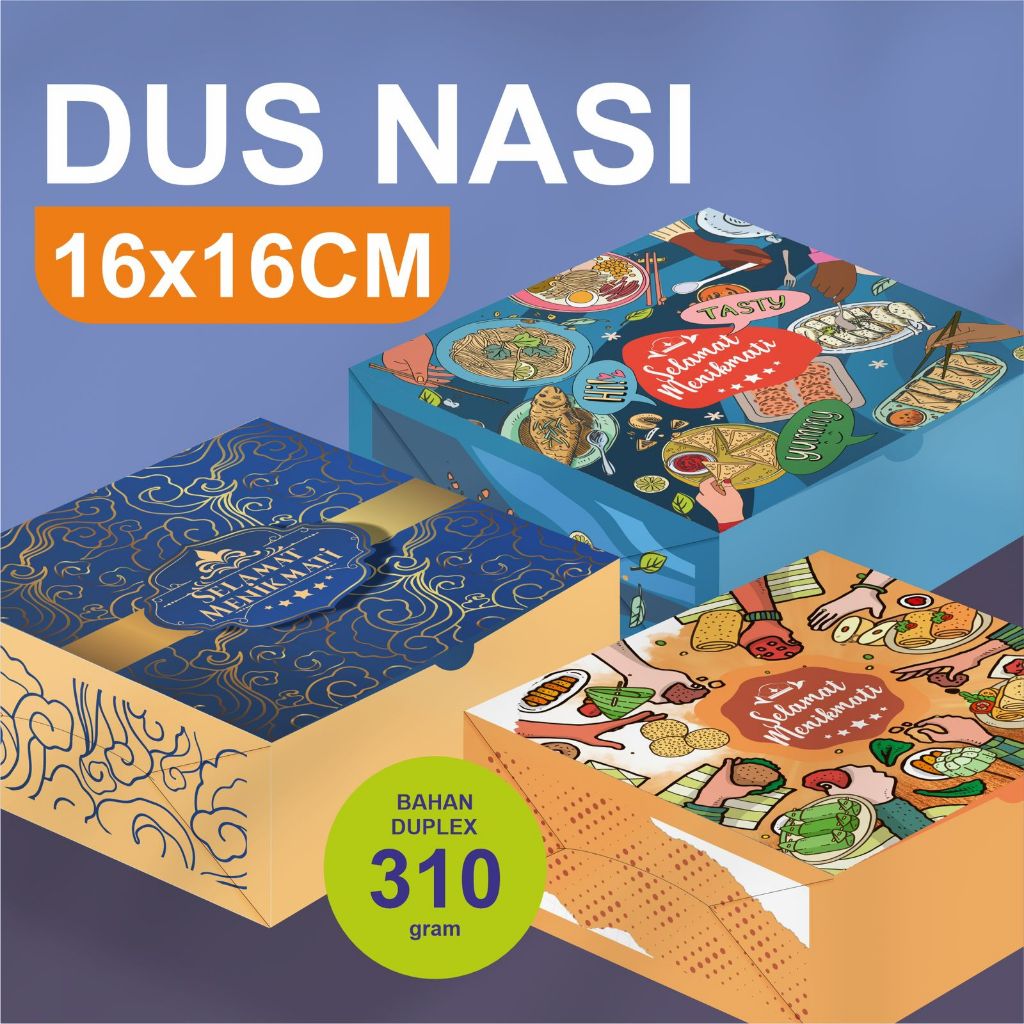 Jual DUS NASI 16 X 16 | KARDUS NASI MOTIF | BOX CATERING | DUS NASI ...