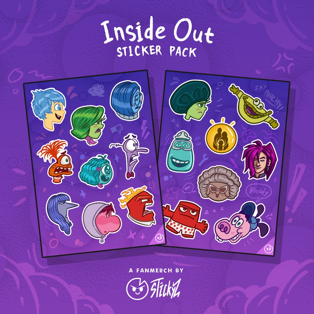 Jual Stickyz : Inside Out sticker pack | FanMerch | stiker vinyl | kiss ...