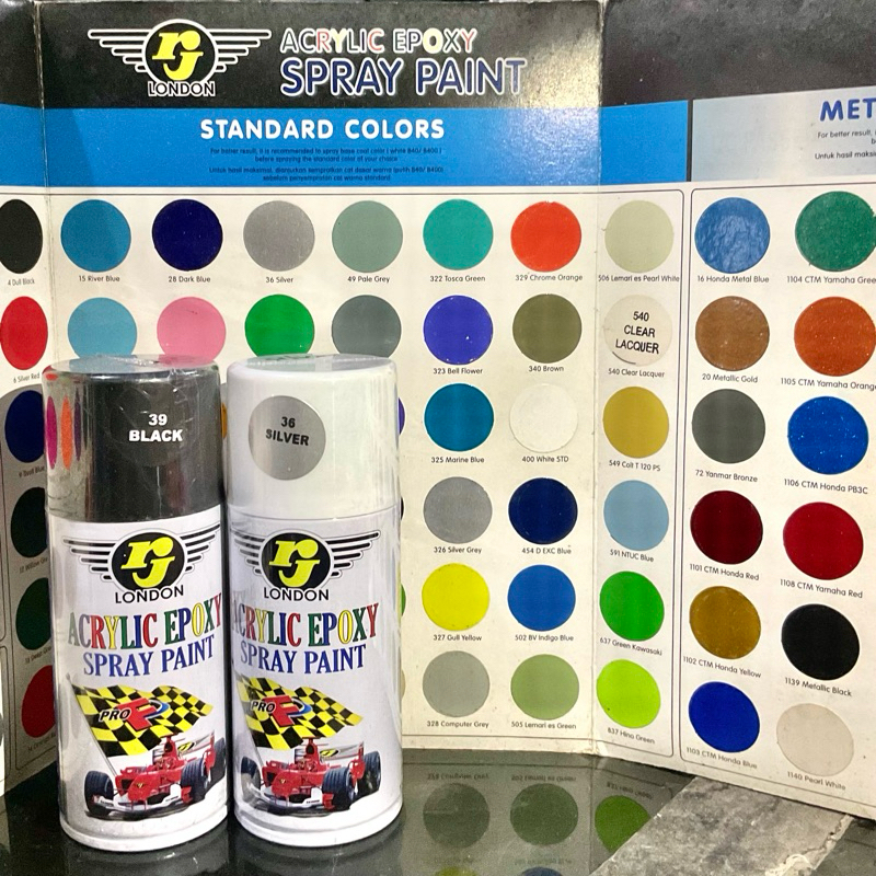 Jual RJ London Pilox Spray Cat Warna Standard Metalic Doff Series 150cc ...