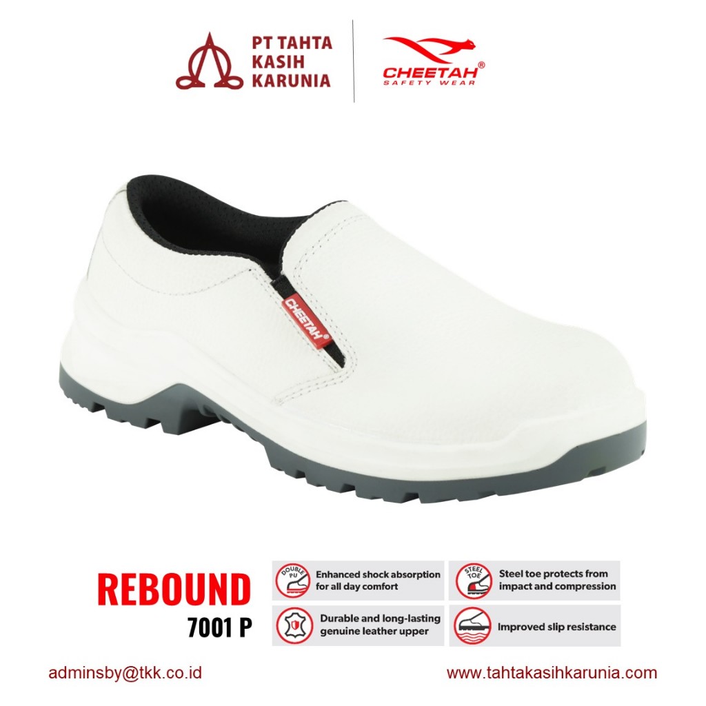 Jual CHEETAH Safety Shoes 7001 Rebound White (Sepatu Safety Putih ...