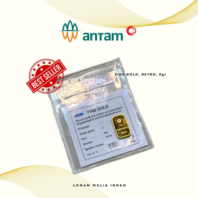Jual Logam Mulia (LM) Antam Retro / Klasik 5(gr) Gram,retro berdiri / portrait | Shopee Indonesia