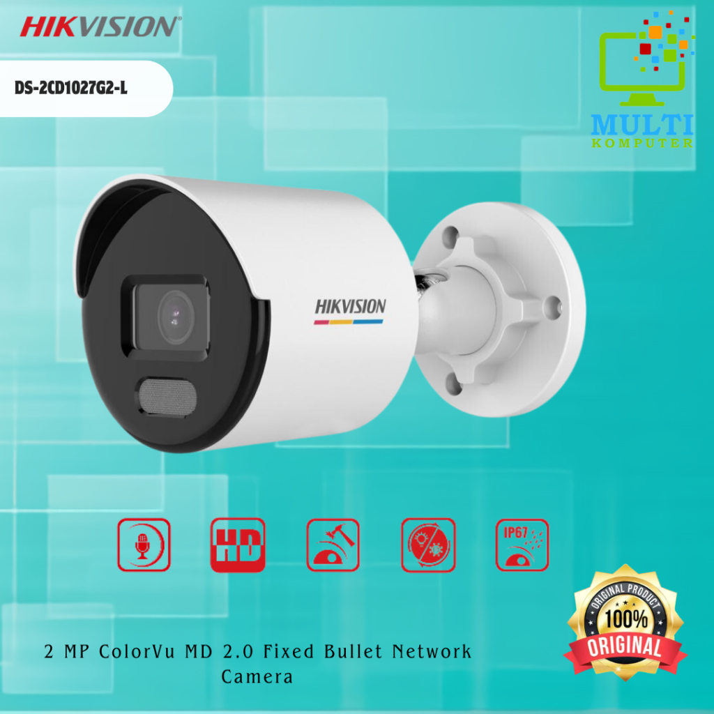 Jual HIKVISION IP CAMERA CCTV OUTDOOR DS-2CD1027G2-L 2MP COLORVU POE H.265 | Shopee Indonesia