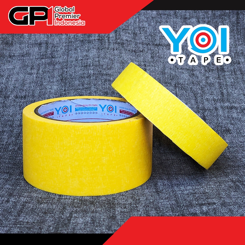 Jual YOI Tape Lakban Isolasi Kertas Kuning Super (Daya Rekat Lebih Kuat ...