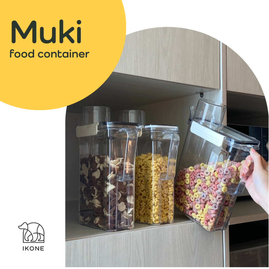 Jual 【IKONE】MUKI Toples Cereal Bahan PET Kedap Udara Tempat Penyimpanan ...