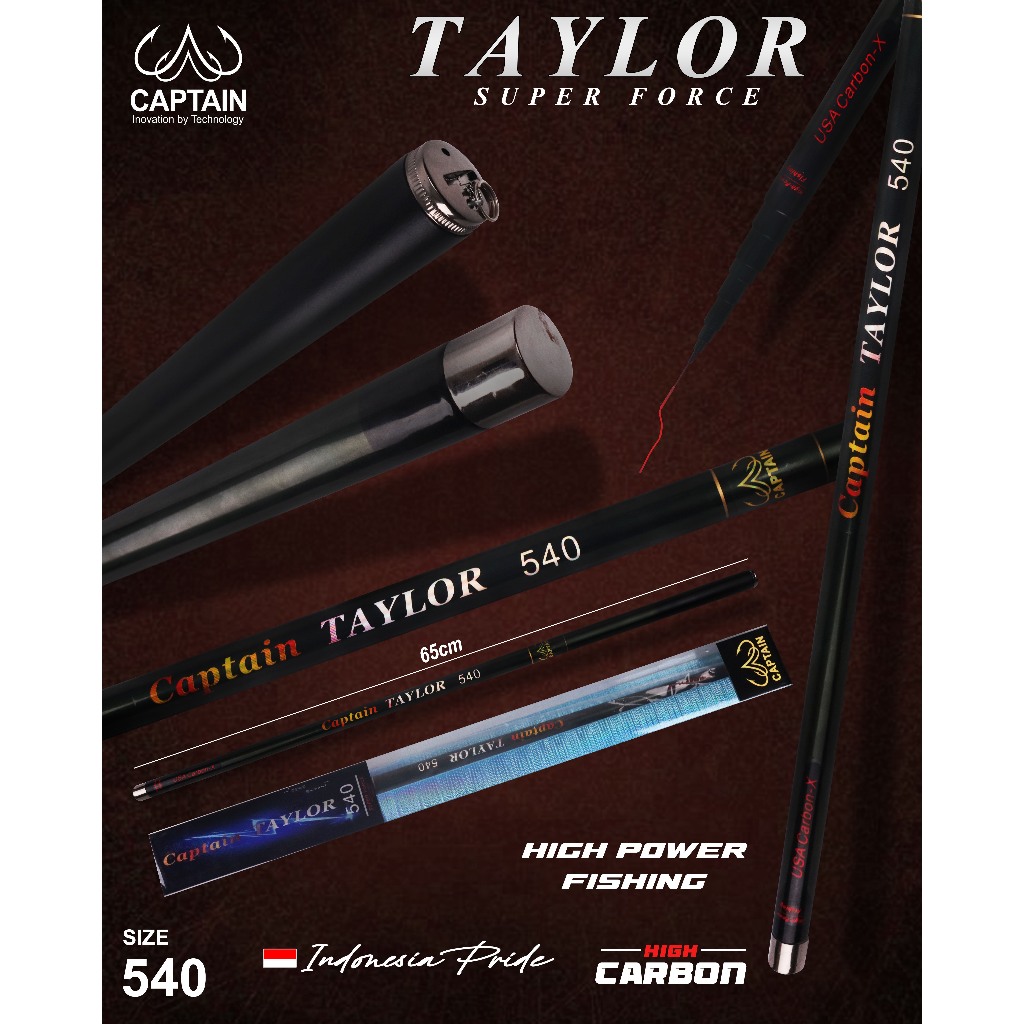 Jual Tegek Pancing, Tegek Carbon Captain Taylor 5,4m, 72cm, 10 Section ...
