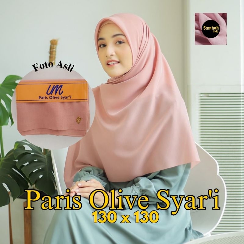 Jual HIJAB PARIS OLIVE SYAR'I BY UMAMA SCARF LOGO BESI LASERCUT ...