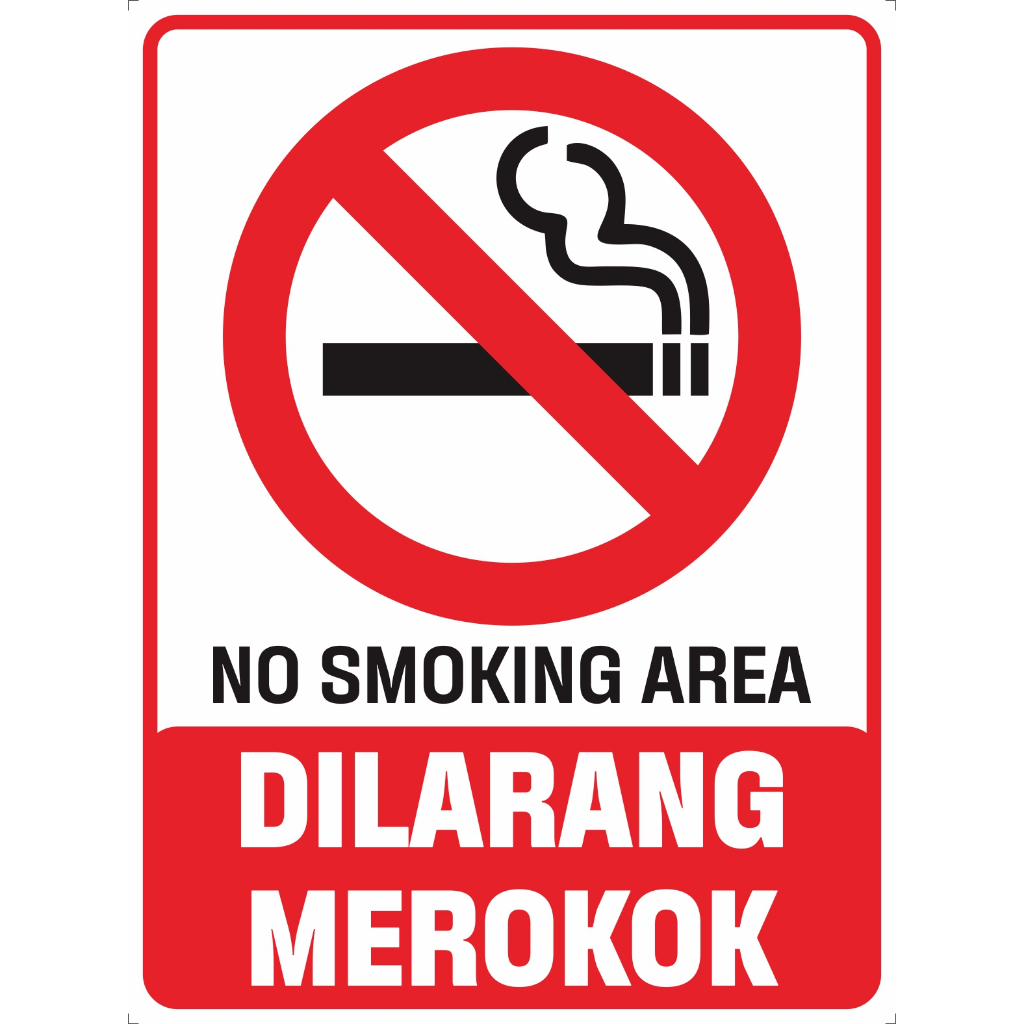 Jual STICKER & ACP SIGN RAMBU K3 DILARANG MEROKOK | Shopee Indonesia