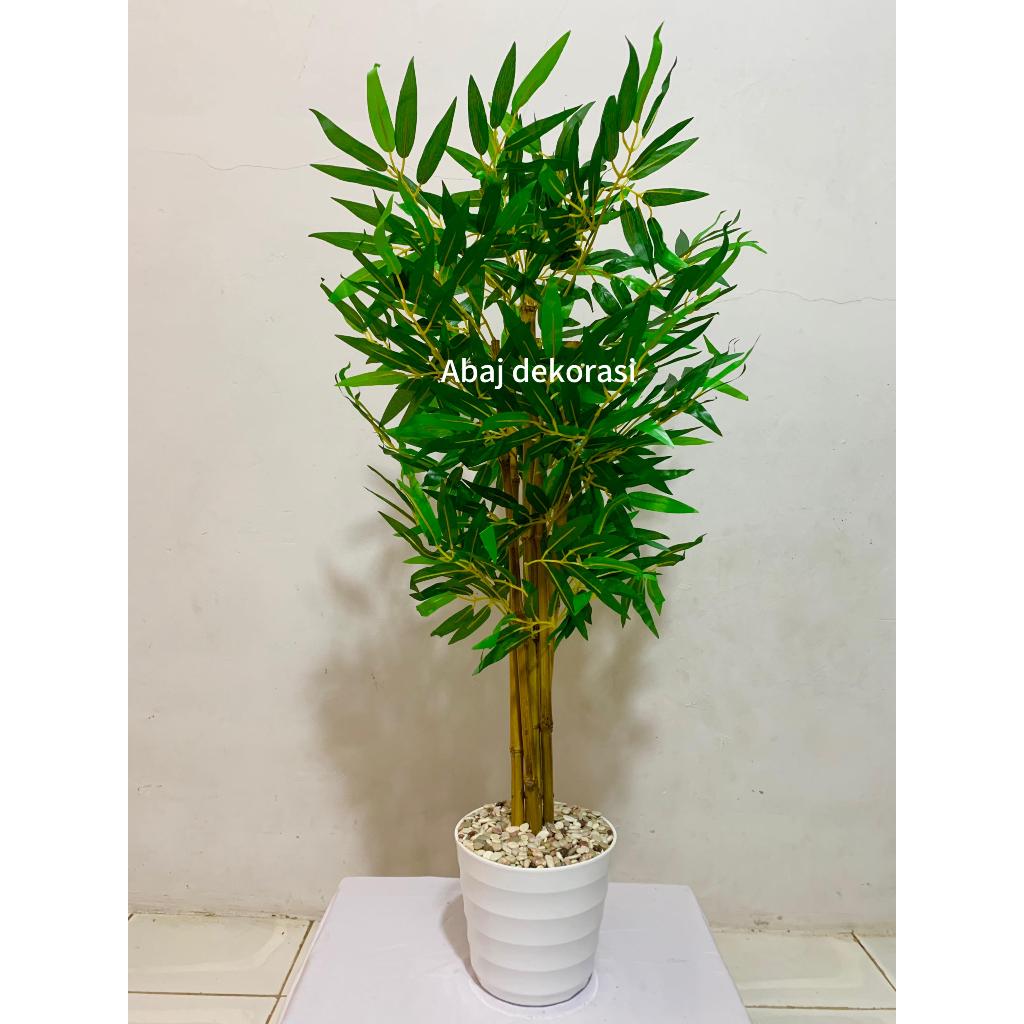 Jual Pohon Bambu Artificial 100cm hiasan dekorasi rumah plastik batang ...