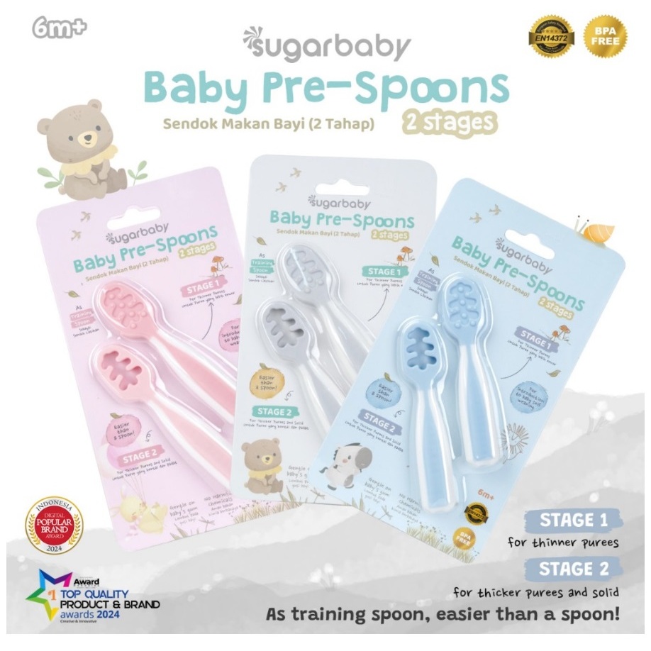Jual Sugar Baby Pre-Spoon 2 Stages Sendok Belajar Bayi BPA FREE / Training Pre Spoon / Peralatan ...