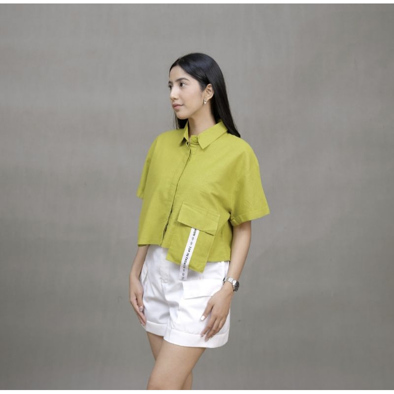 Jual LAURA POCKET T-SHIRT - Kemeja Linen Single Pocket | Shopee Indonesia