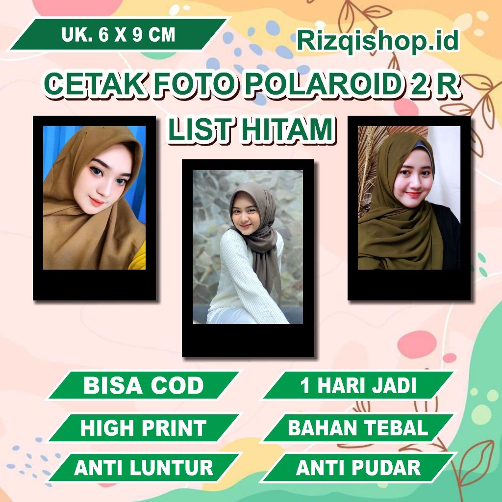 Jual Cetak Foto Polaroid 2R List Hitam | Polaroid isi 25/50/75/100 foto ...