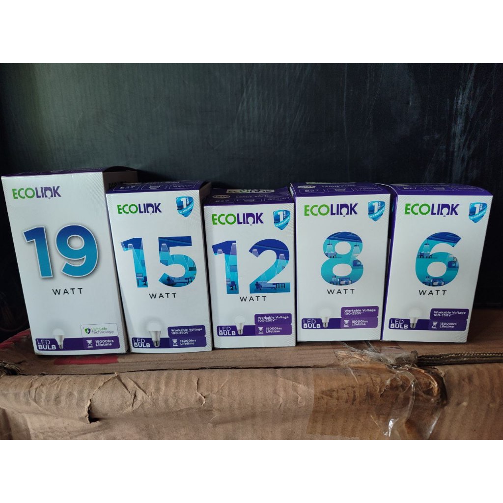 Jual LAMPU ECOLINK LED Bulb E27 12W/15W/19W - Putih 6500K Bohlam LED ...