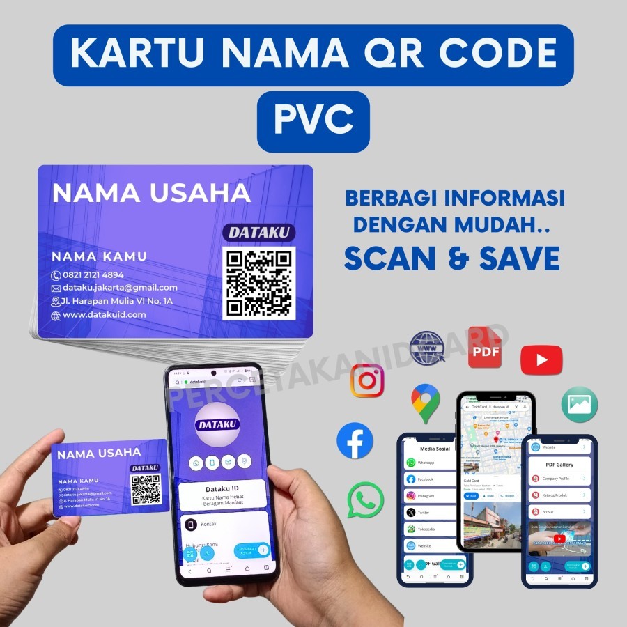 Jual Kartu Nama QR Code PVC / Kartu Nama Digital | Shopee Indonesia
