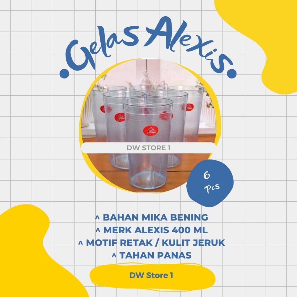 Jual DWS | PROMO 1/2 LUSIN (6 PCS) GELAS ALEXIS | UK -+ 400 ML | GELAS ...