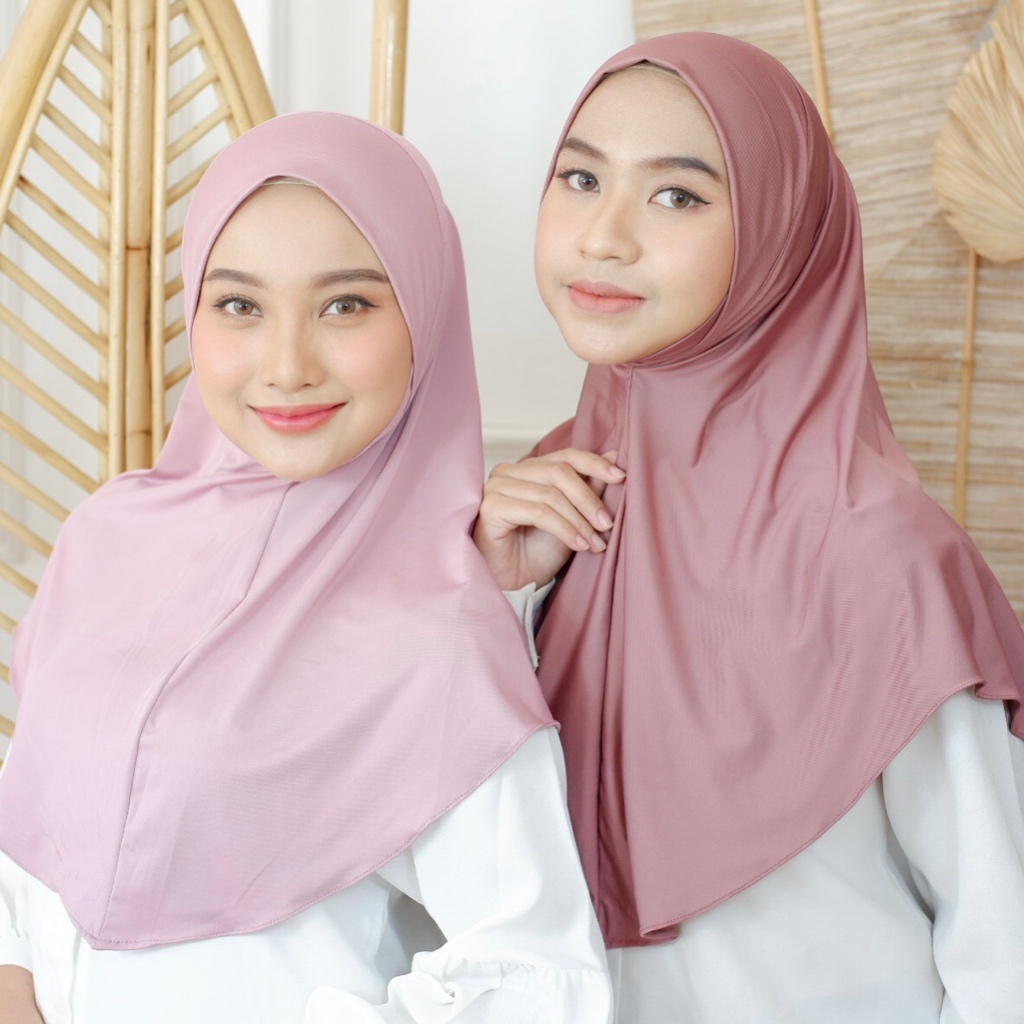 Jual Jasmine jilbab- Hijab Bergo Malay Dagu Jersey Spandex Instan Premium | Shopee Indonesia