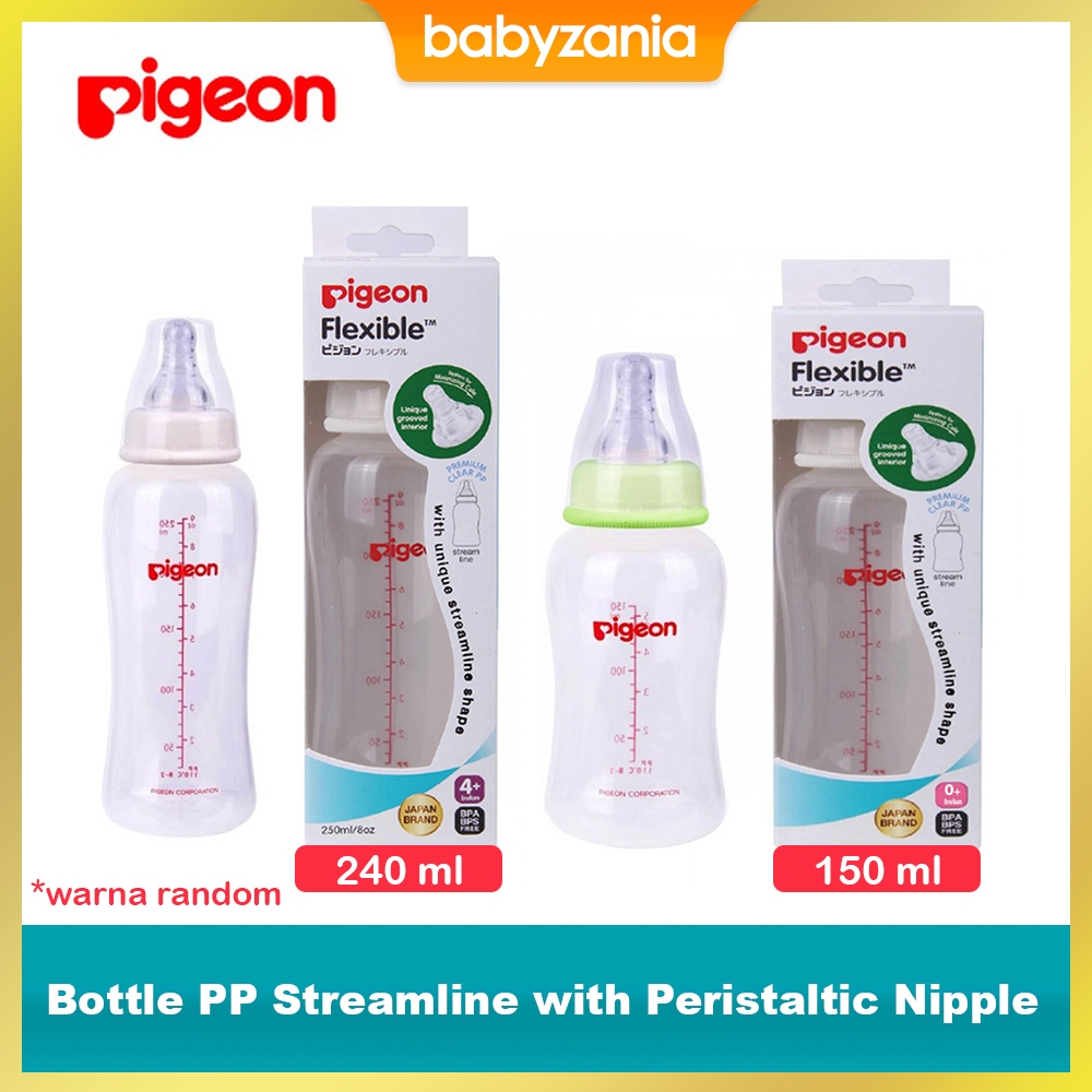 Jual Pigeon Bottle PP Streamline with Peristaltic Nipple - 250 ml / 150 ...