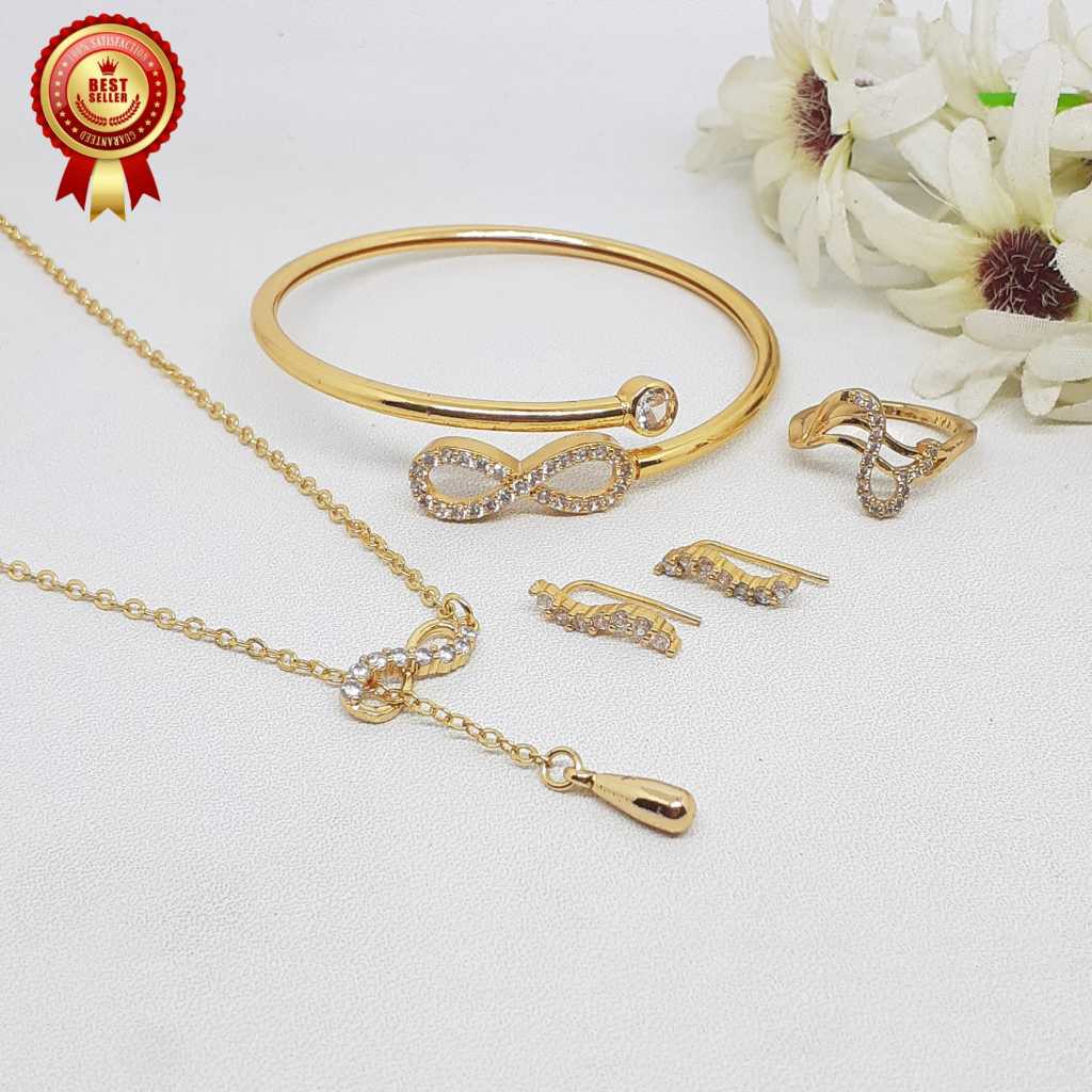 Jual mytitanium-set xuping lapis emas model kekinian wanita dewasa kwalitas terbaik H93F ...