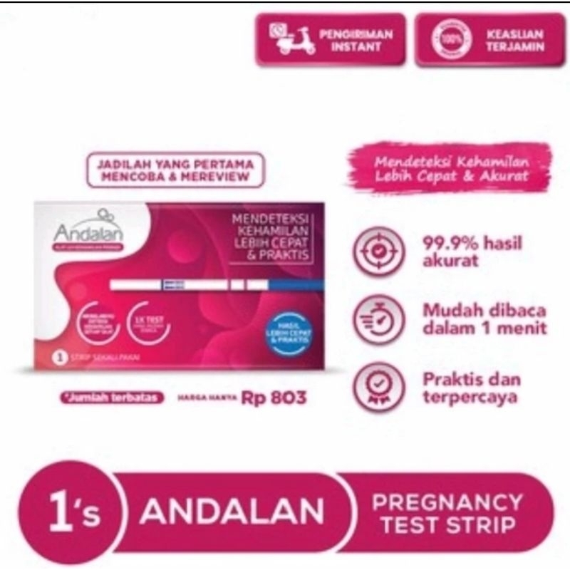 Jual Andalan pregnancy test strip, test pack andalan, tes kehamilan ...