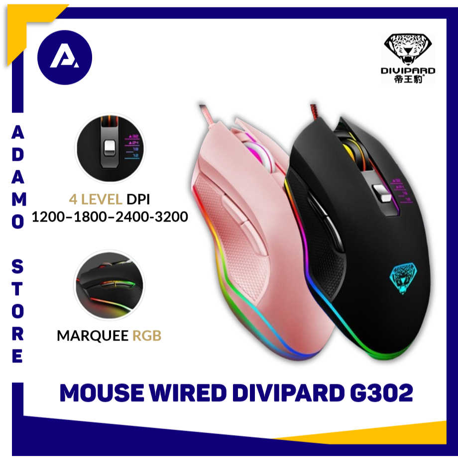 Jual Mouse Gaming Divipard G302 3200 DPI Colorful Backlight | Shopee ...