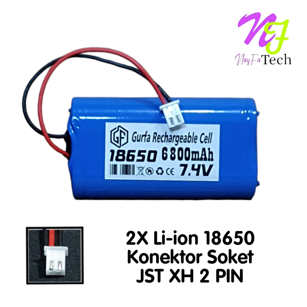 Jual Baterai Charger 18650 Li-ion 7.4volt - 6800mAh Socket Putih Bisa ...