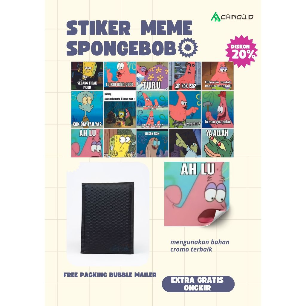 Jual MEME SPONGEBOB I STIKER MEME I STIKER I FREE PACKING | Shopee ...