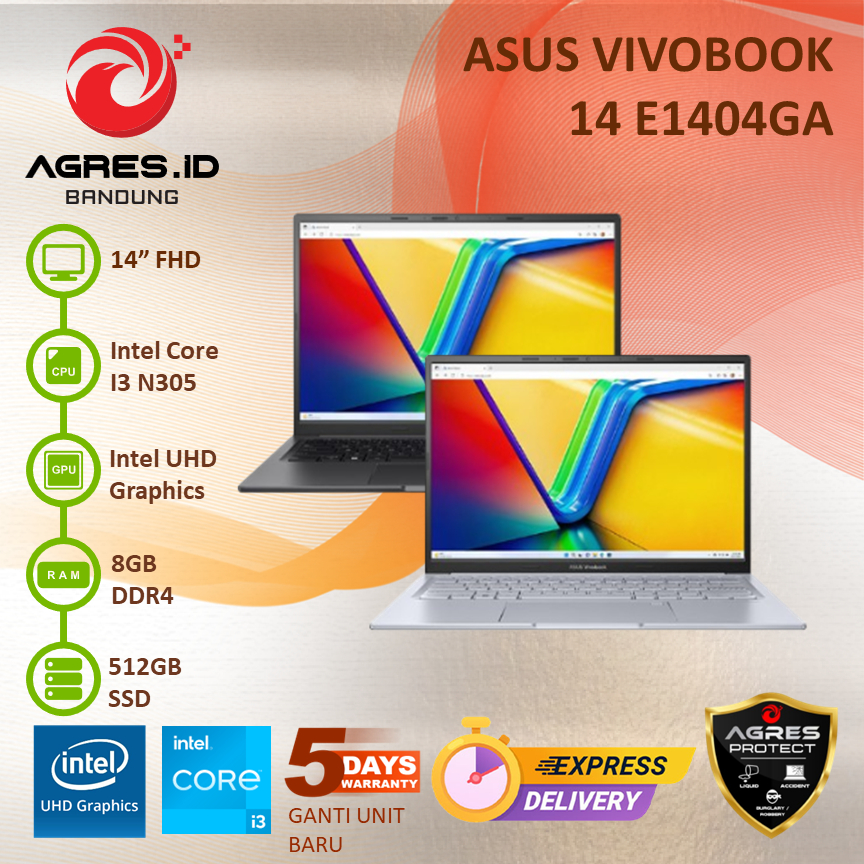 Jual ASUS VIVOBOOK 14 E1404GA I3 N305 8 CORE 8GB 512GB 14.0 FHD ...